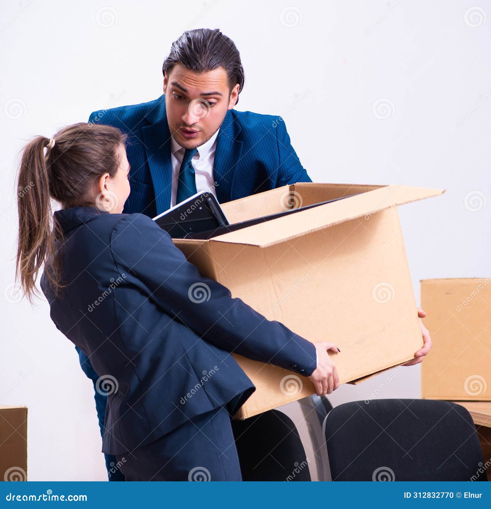 Two Employees Being Fired from Their Work Stock Photo - Image of ...
