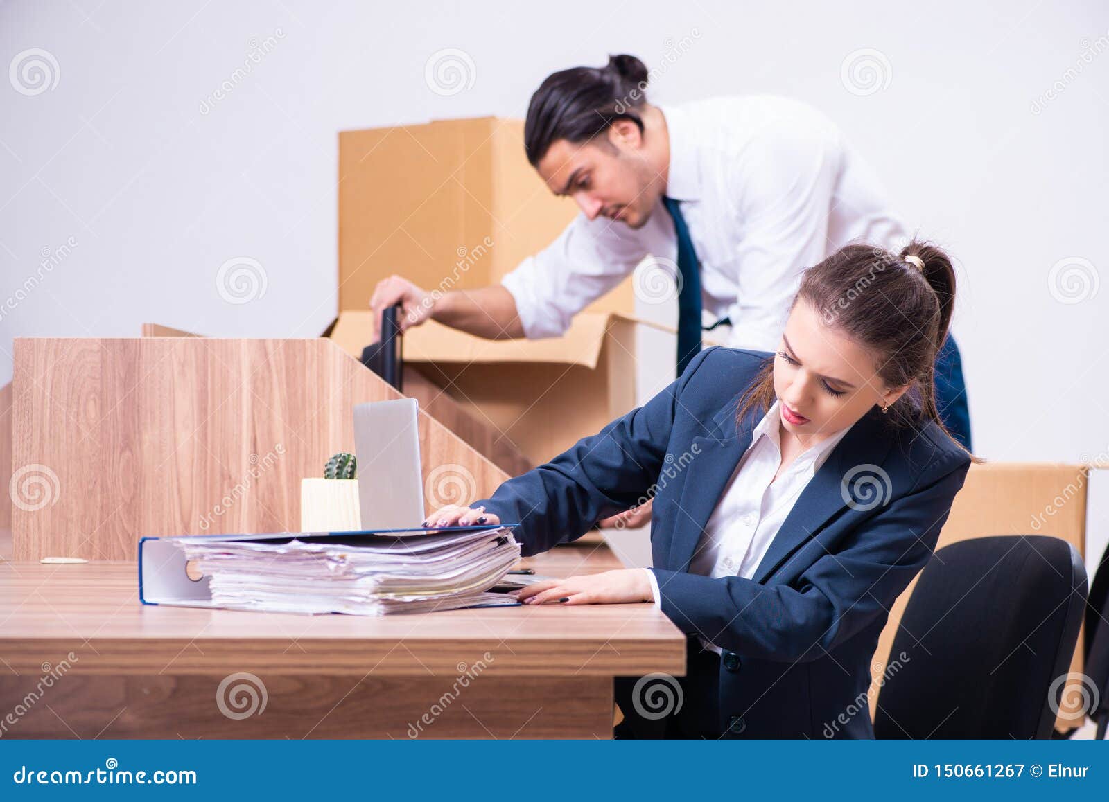 The Two Employees Being Fired from Their Work Stock Image - Image of ...