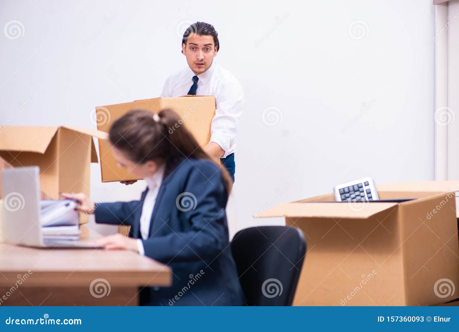 Two Employees Being Fired from Their Work Stock Image - Image of layoff ...