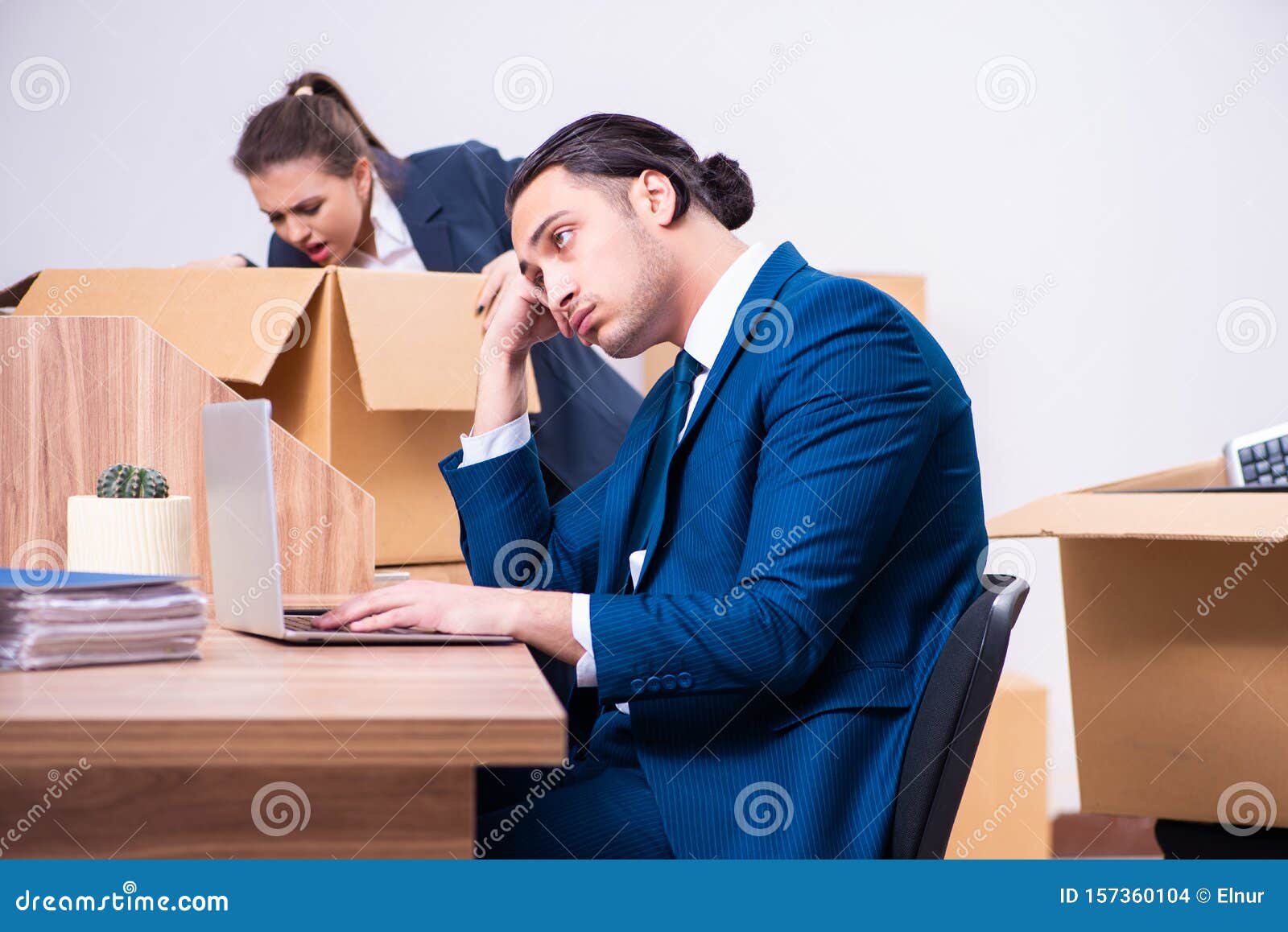 Two Employees Being Fired from Their Work Stock Photo - Image of move ...