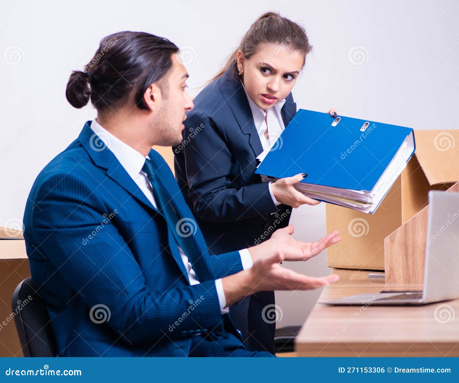 Two Employees Being Fired from Their Work Stock Photo - Image of layoff ...