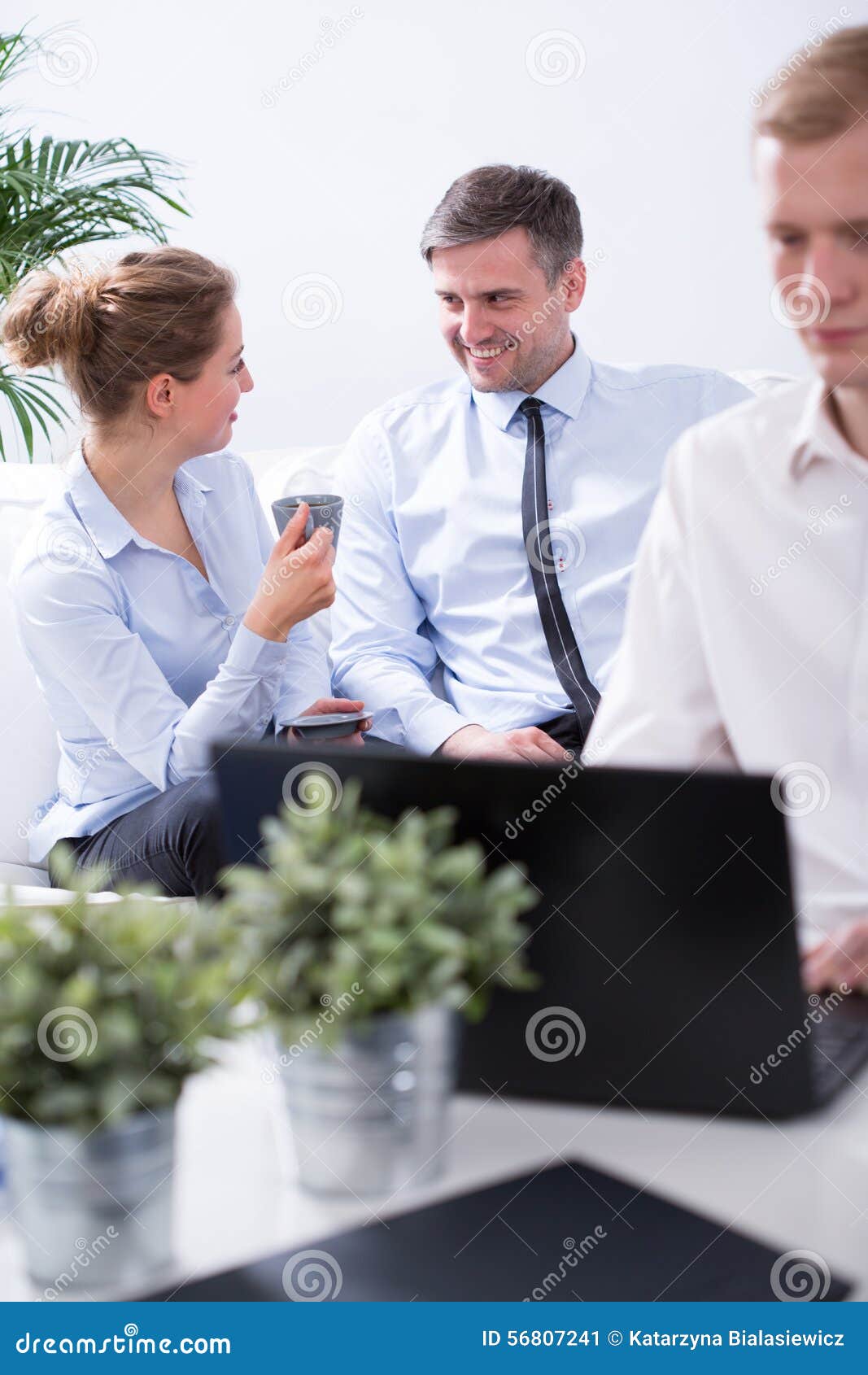 Two employees on break stock image. Image of people, company - 56807241