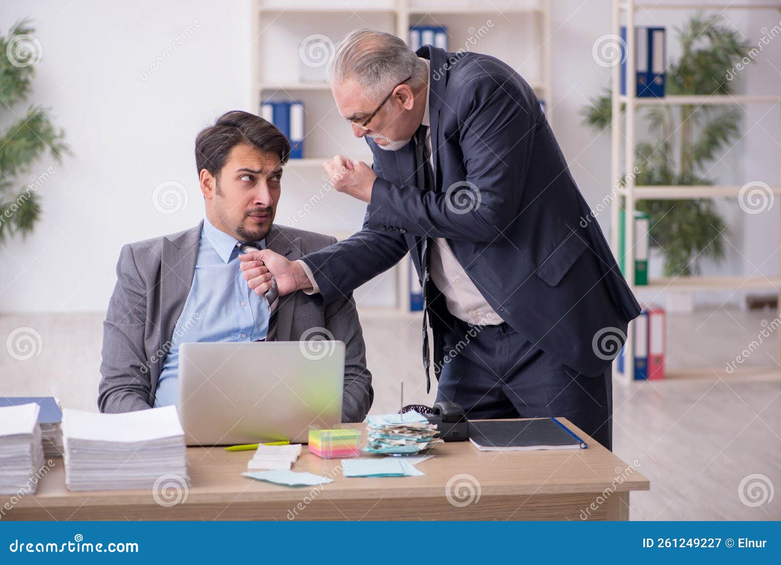 Two Male Employees in Bullying Concept Stock Image - Image of mistake ...