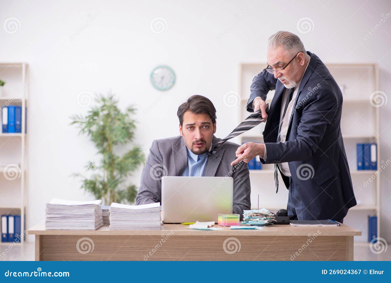 Two Male Employees in Bullying Concept Stock Image - Image of offensive ...