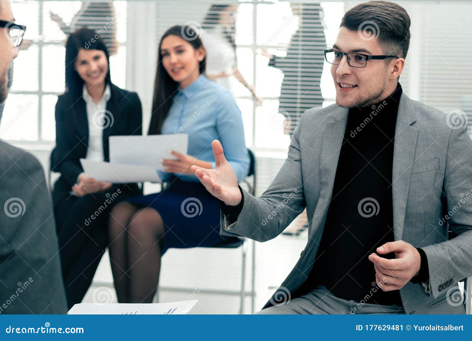 Two Employees Discussing New Ideas in the Office Stock Image - Image of ...