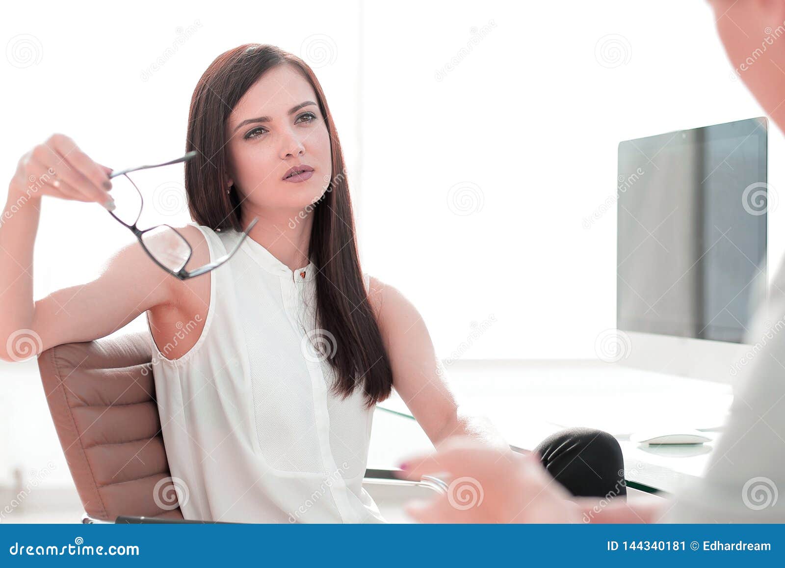 Two Employees Discussing a New Project Stock Image - Image of ...