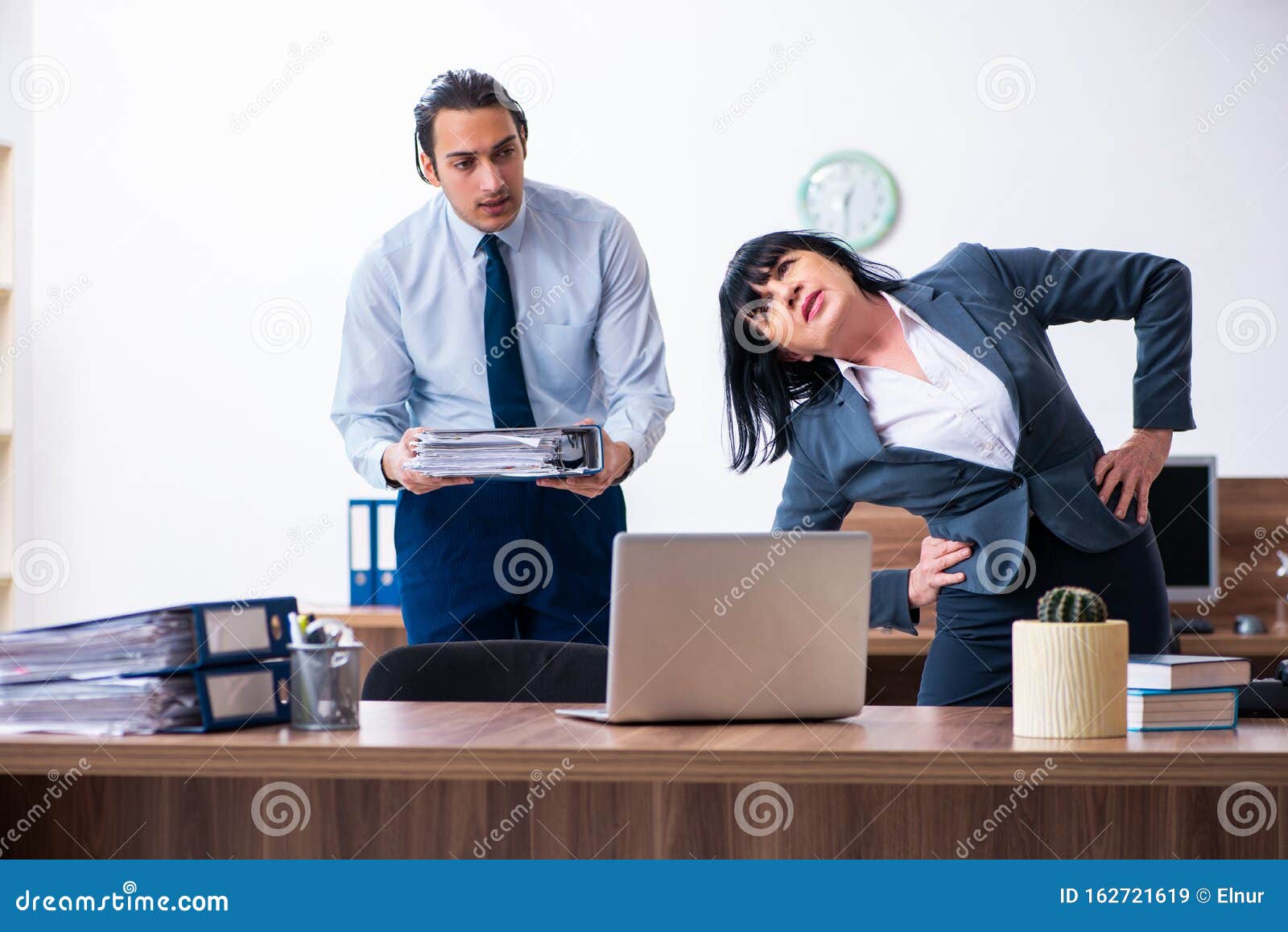 Two Employees Doing Sport Exercises in the Office Stock Image - Image ...