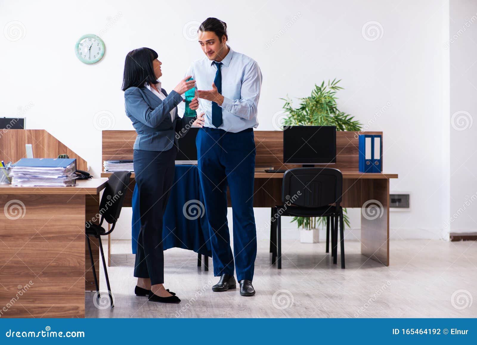 Two Employees Doing Sport Exercises in the Office Stock Photo - Image ...