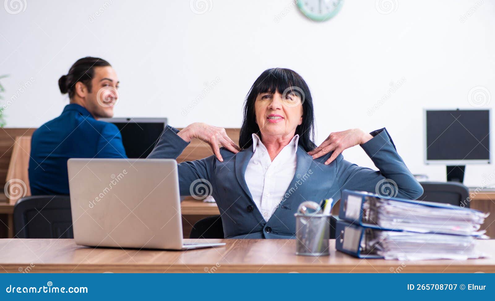 Two Employees Doing Sport Exercises in the Office Stock Image - Image ...