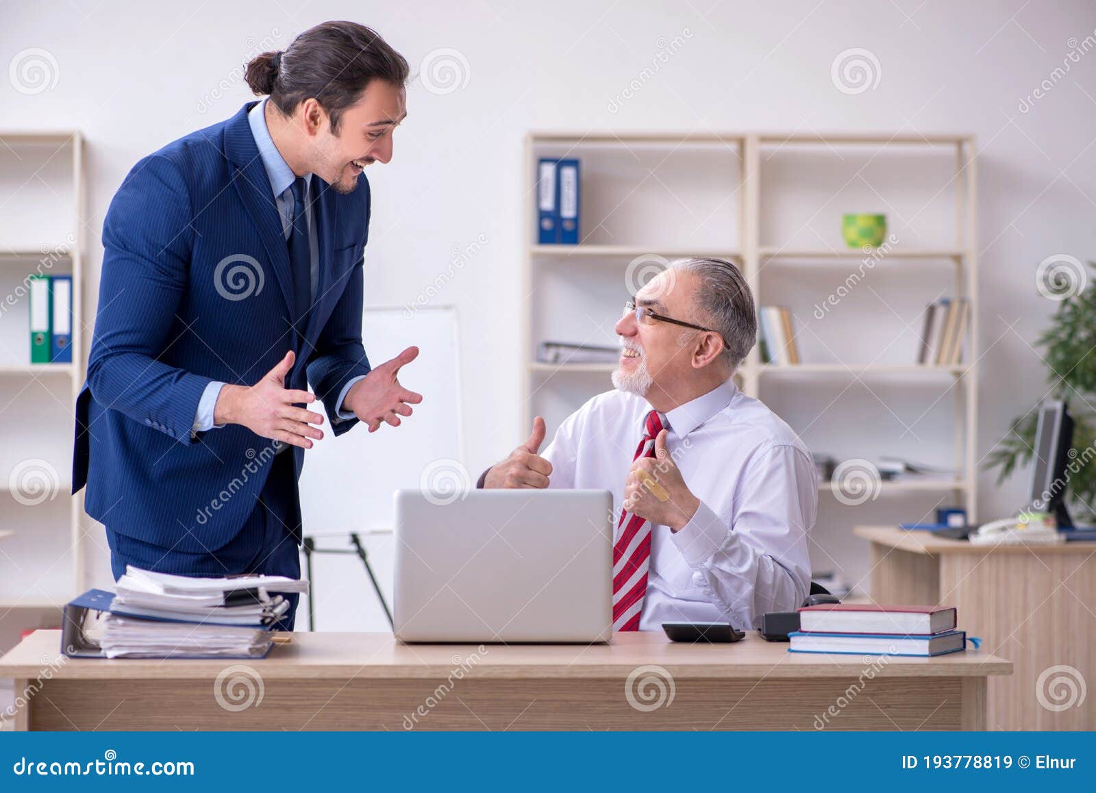 Two Employees in the Office Stock Image - Image of people, explaining ...