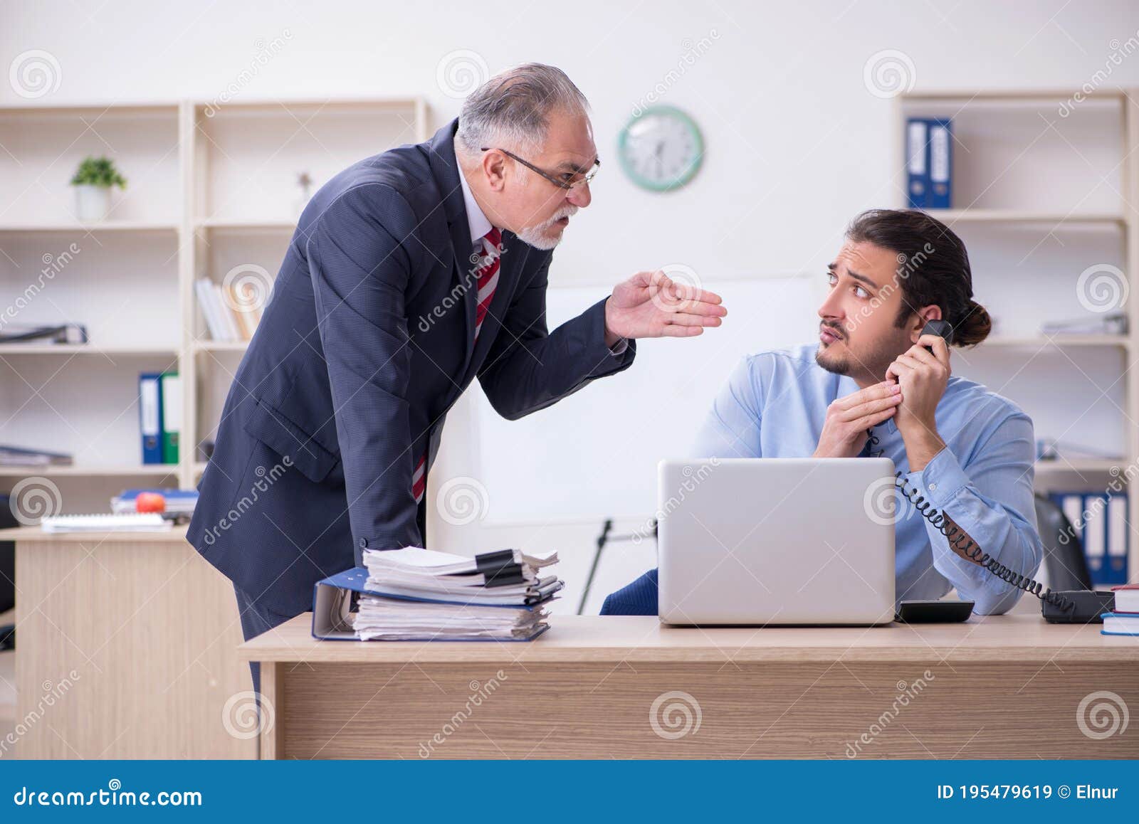 Two Employees in the Office Stock Image - Image of businessmen, company ...