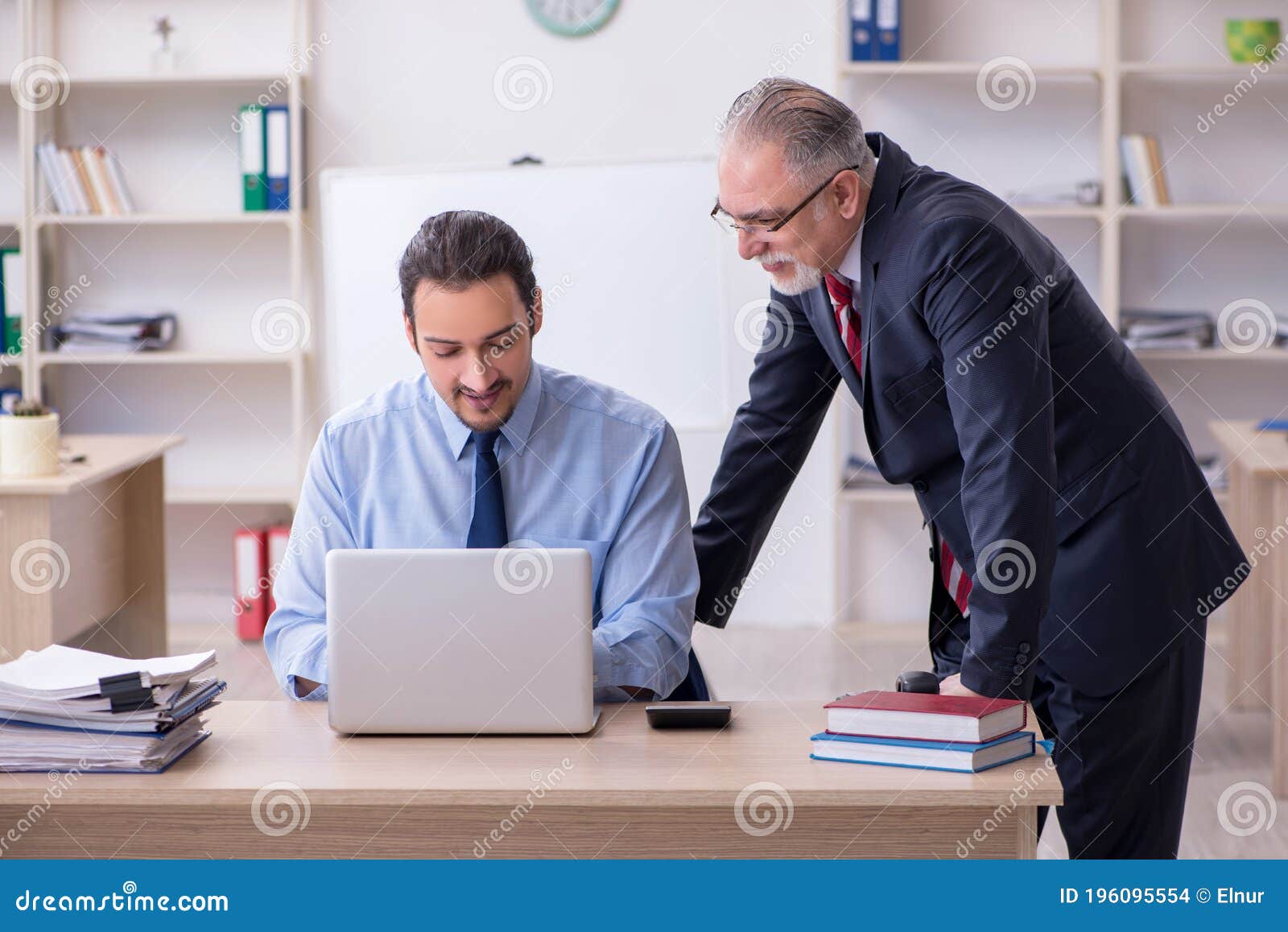 Two Employees in the Office Stock Photo - Image of internet, project ...