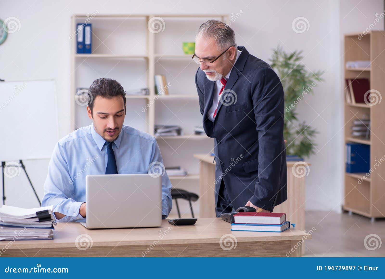 Two Employees in the Office Stock Image - Image of corporate, people ...