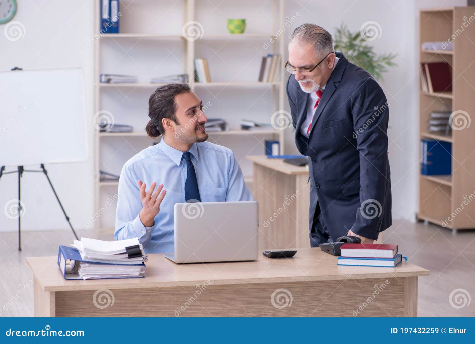 Two Employees in the Office Stock Image - Image of businesspeople ...