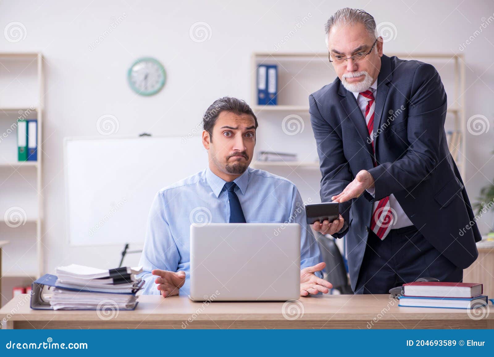Two Employees in the Office Stock Image - Image of financial, business ...