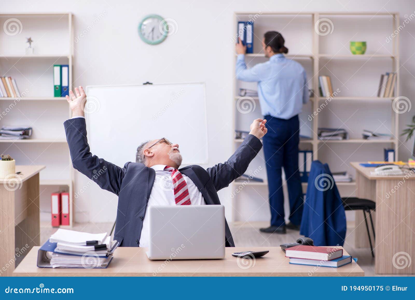 Two Employees in the Office Stock Image - Image of employer, people ...