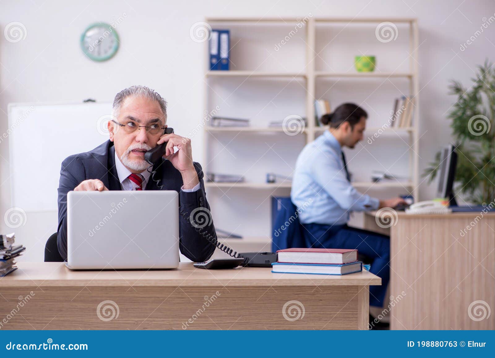 Two Employees in the Office Stock Image - Image of executive ...