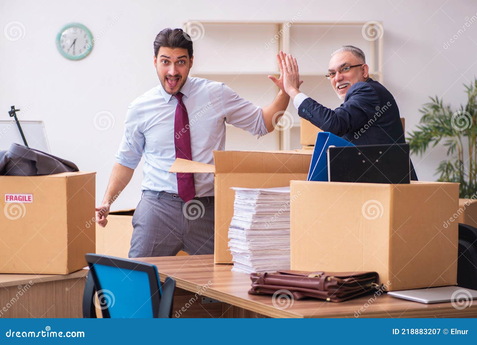 Two Male Employees in Relocation Concept Stock Image - Image of manager ...