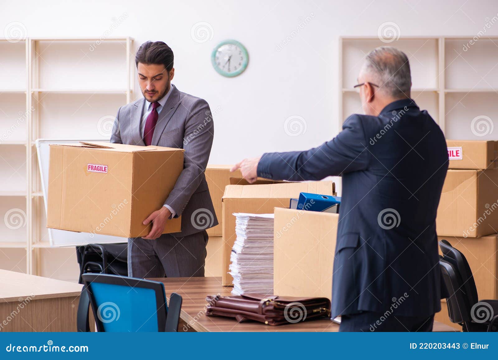 Two Male Employees in Relocation Concept Stock Image - Image of ...