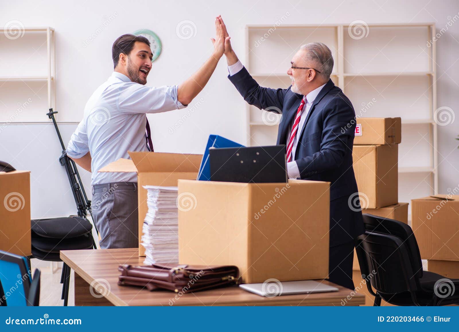 Two Male Employees in Relocation Concept Stock Photo - Image of ...