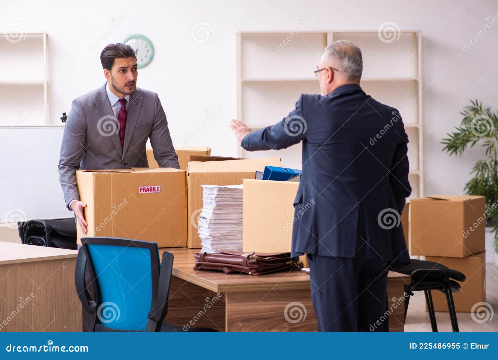 Two Male Employees in Relocation Concept Stock Image - Image of ...