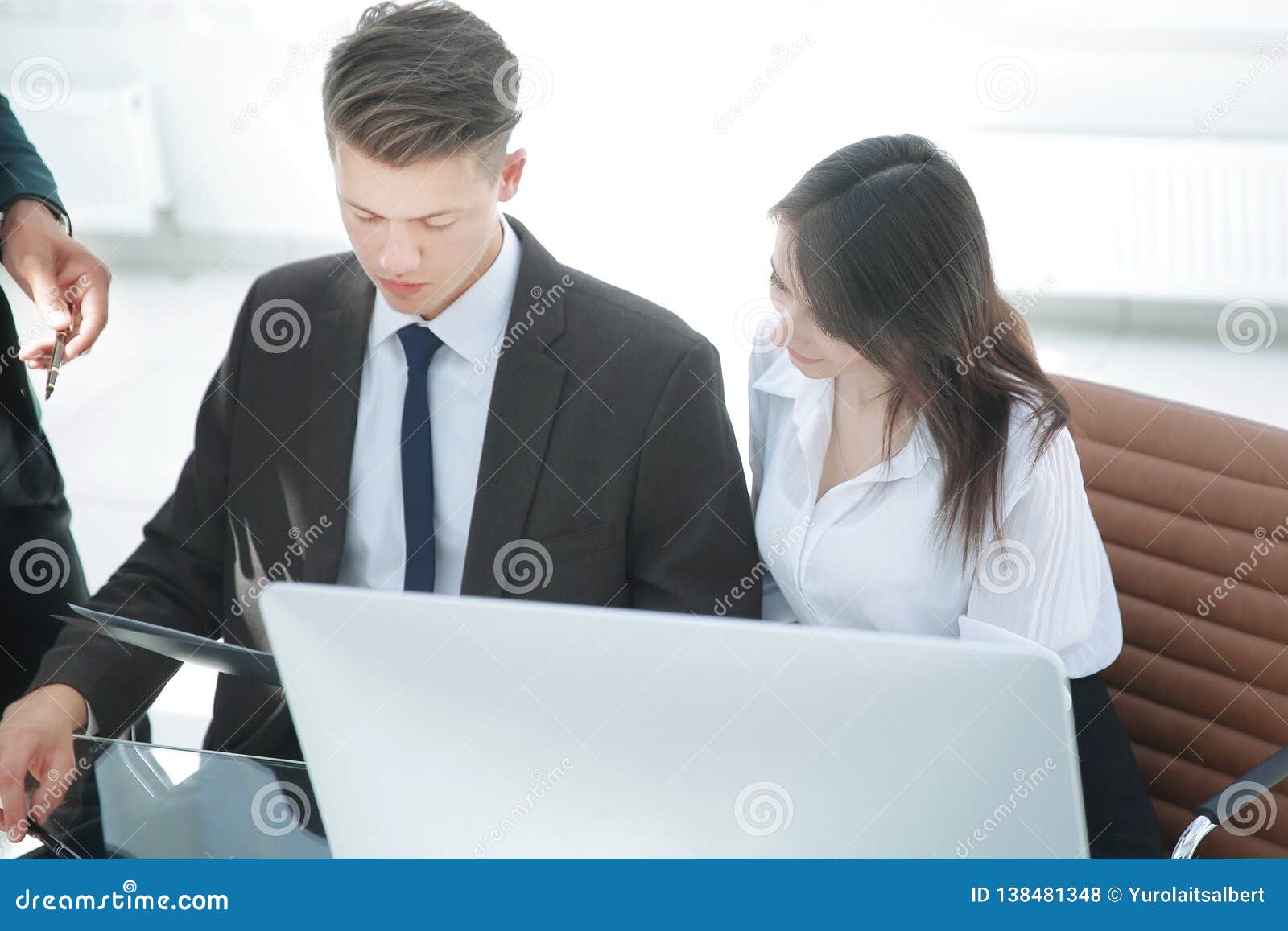 Two Employees Sitting at a Desk in the Office. Stock Photo - Image of ...
