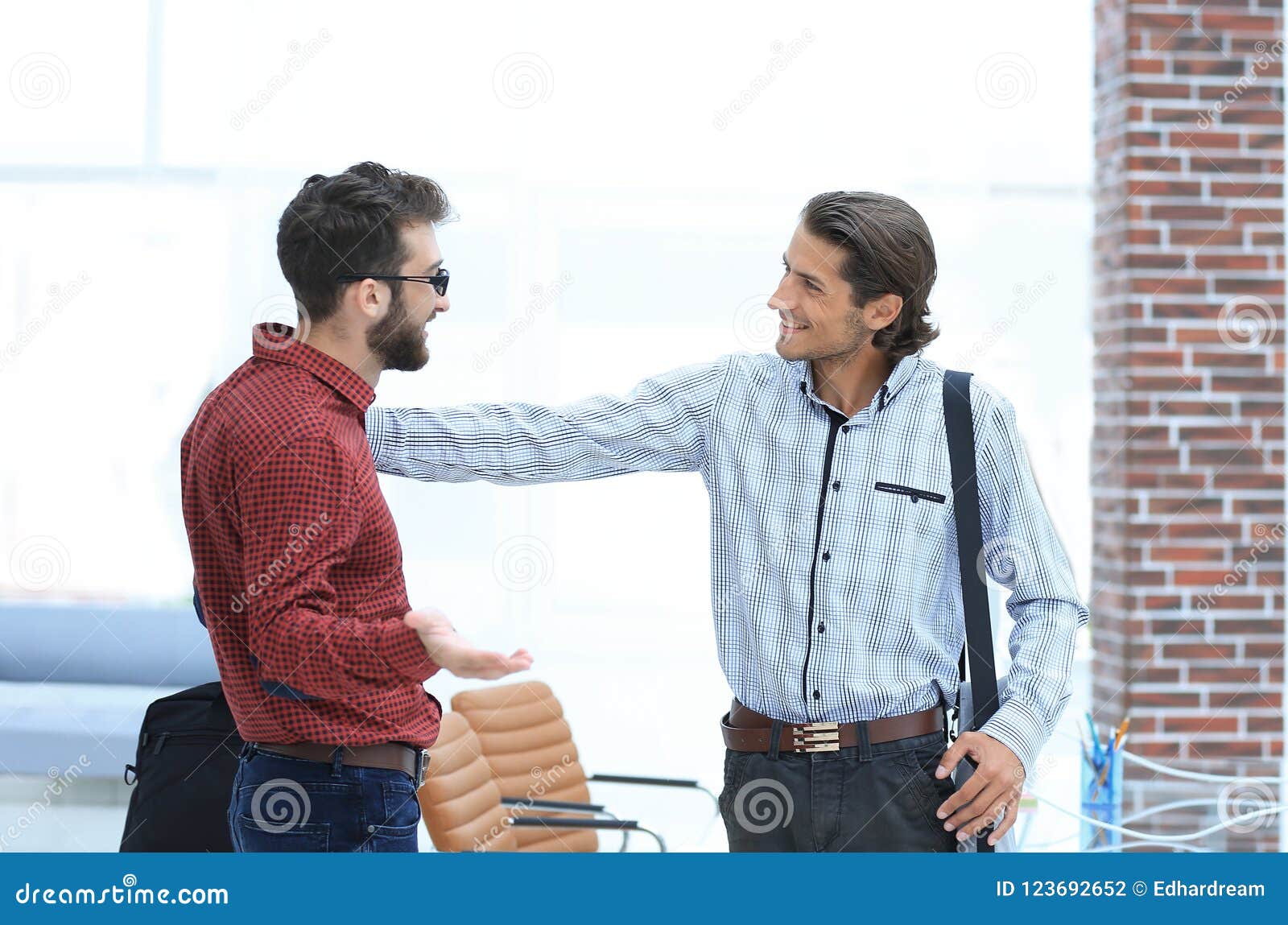 Two Employees are Talking in the Office Stock Photo - Image of ...