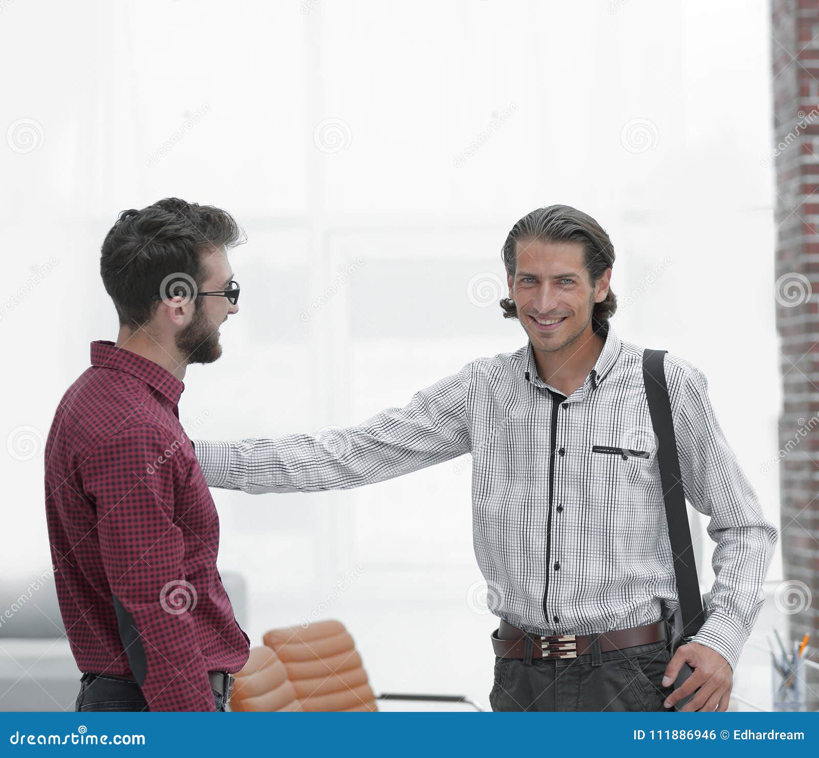 Two Employees are Talking in the Office Stock Photo - Image of ...