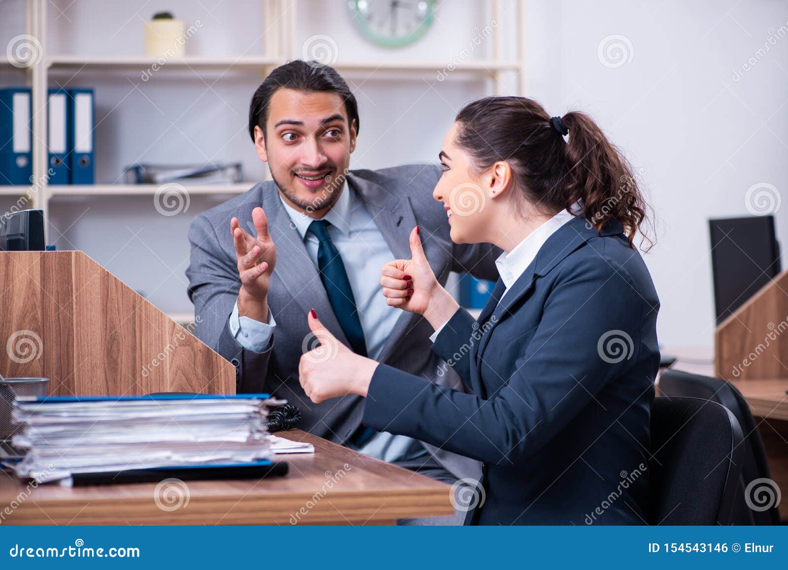 Two Employees Working in the Office Stock Photo - Image of boss ...
