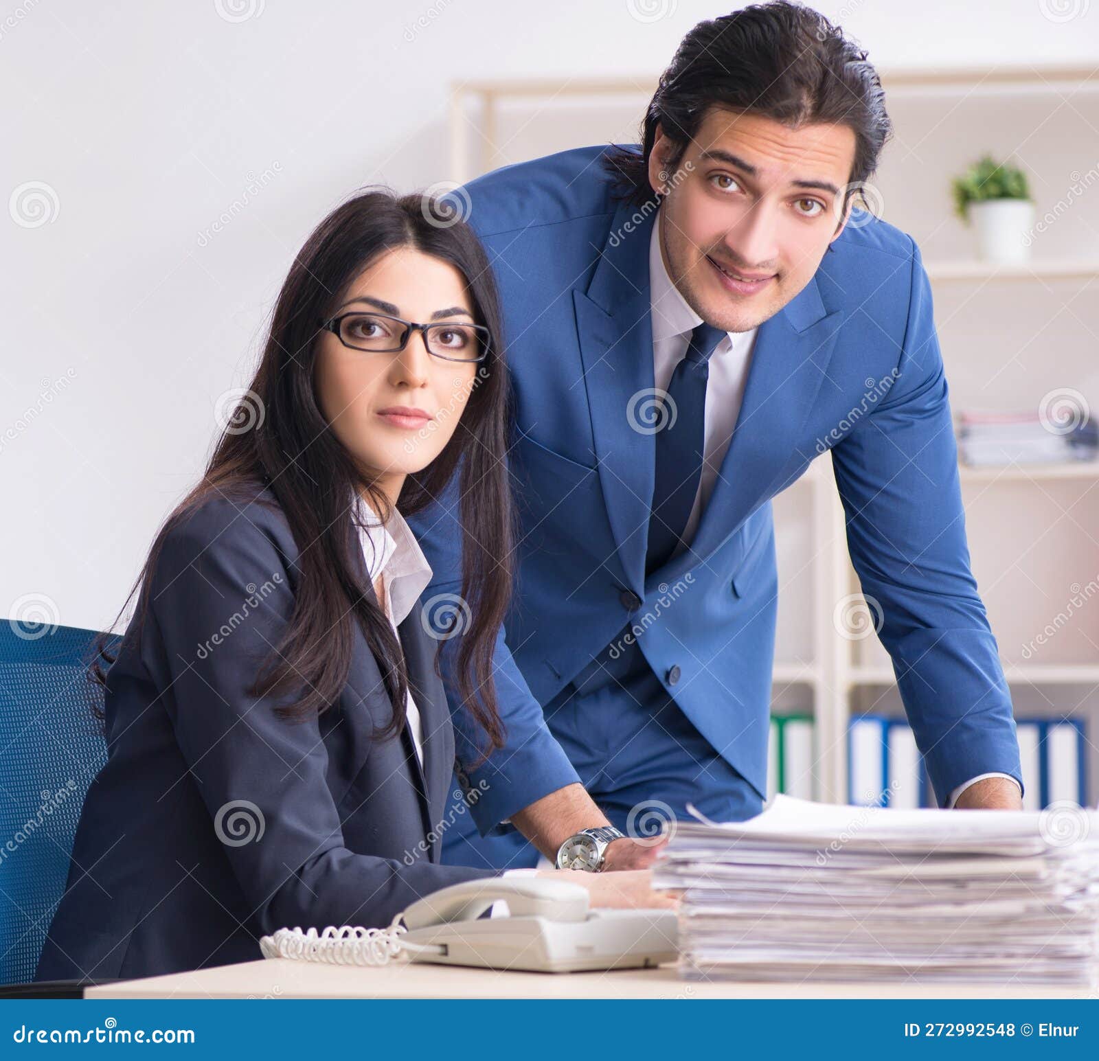 Two Employees Working in the Office Stock Photo - Image of laptop ...