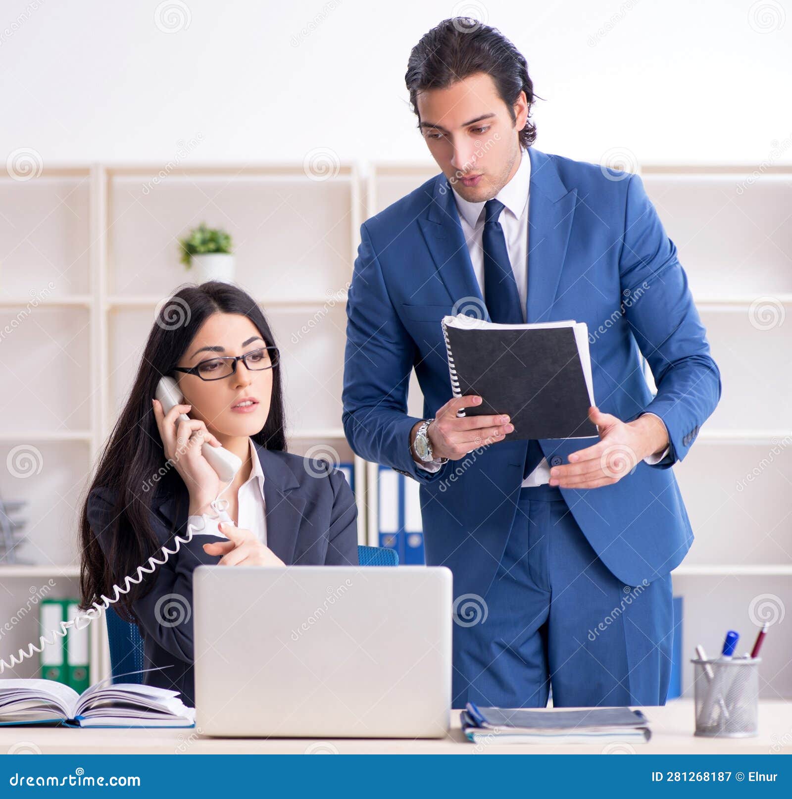 Two Employees Working in the Office Stock Image - Image of auditor ...