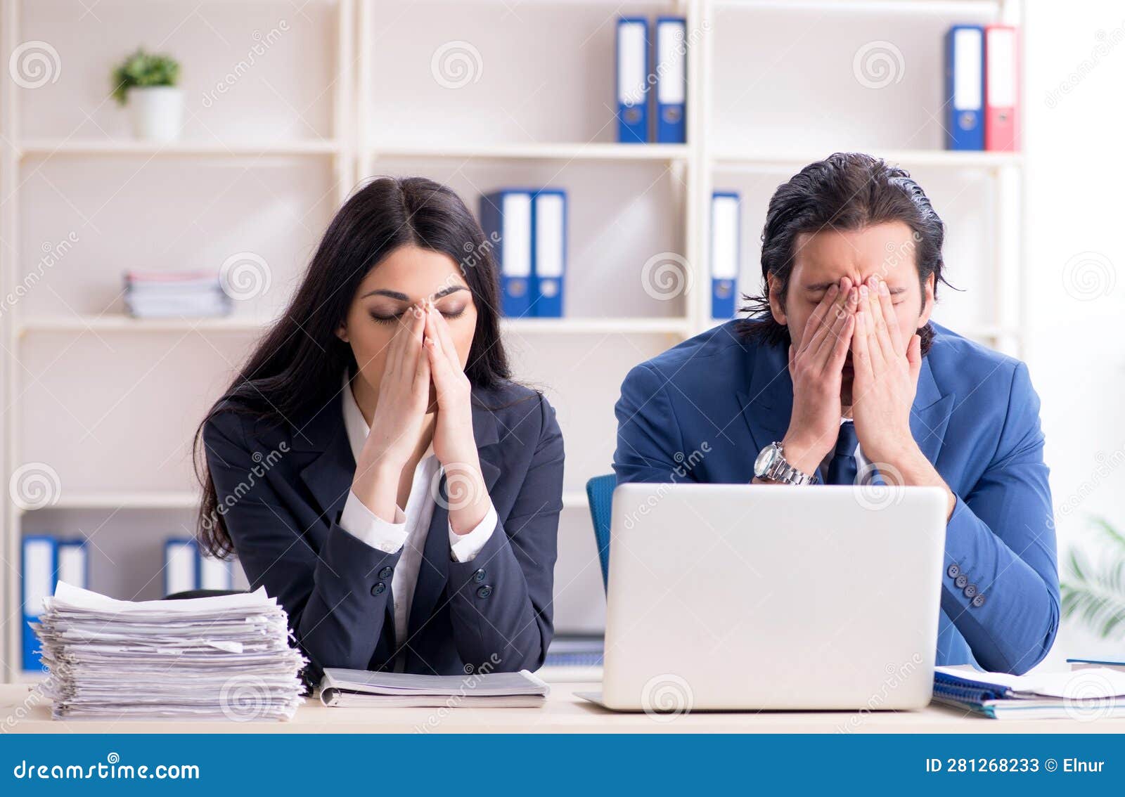 Two Employees Working in the Office Stock Image - Image of employee ...
