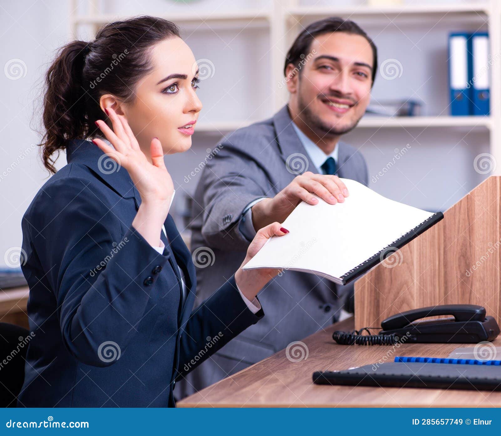 Two Employees Working in the Office Stock Image - Image of business ...