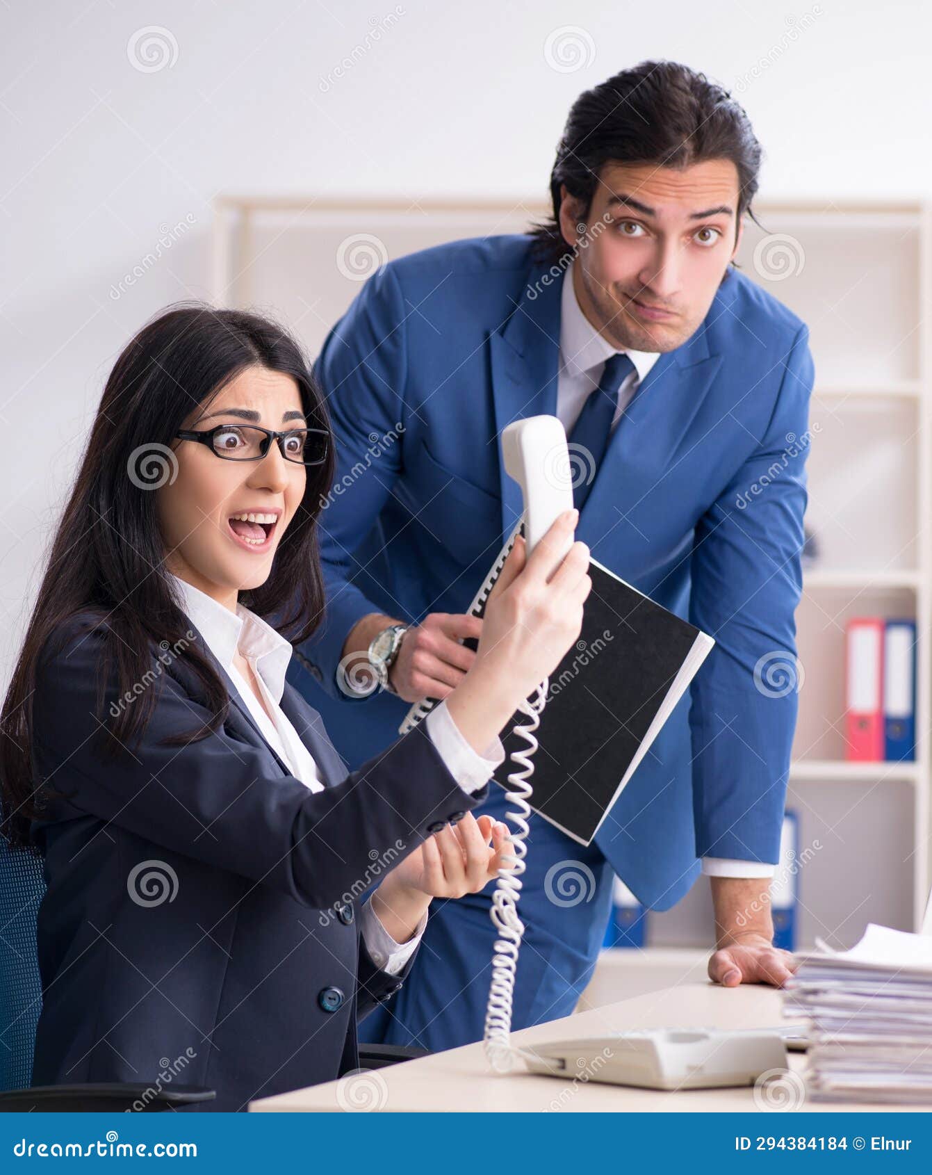 Two Employees Working in the Office Stock Photo - Image of partnership ...