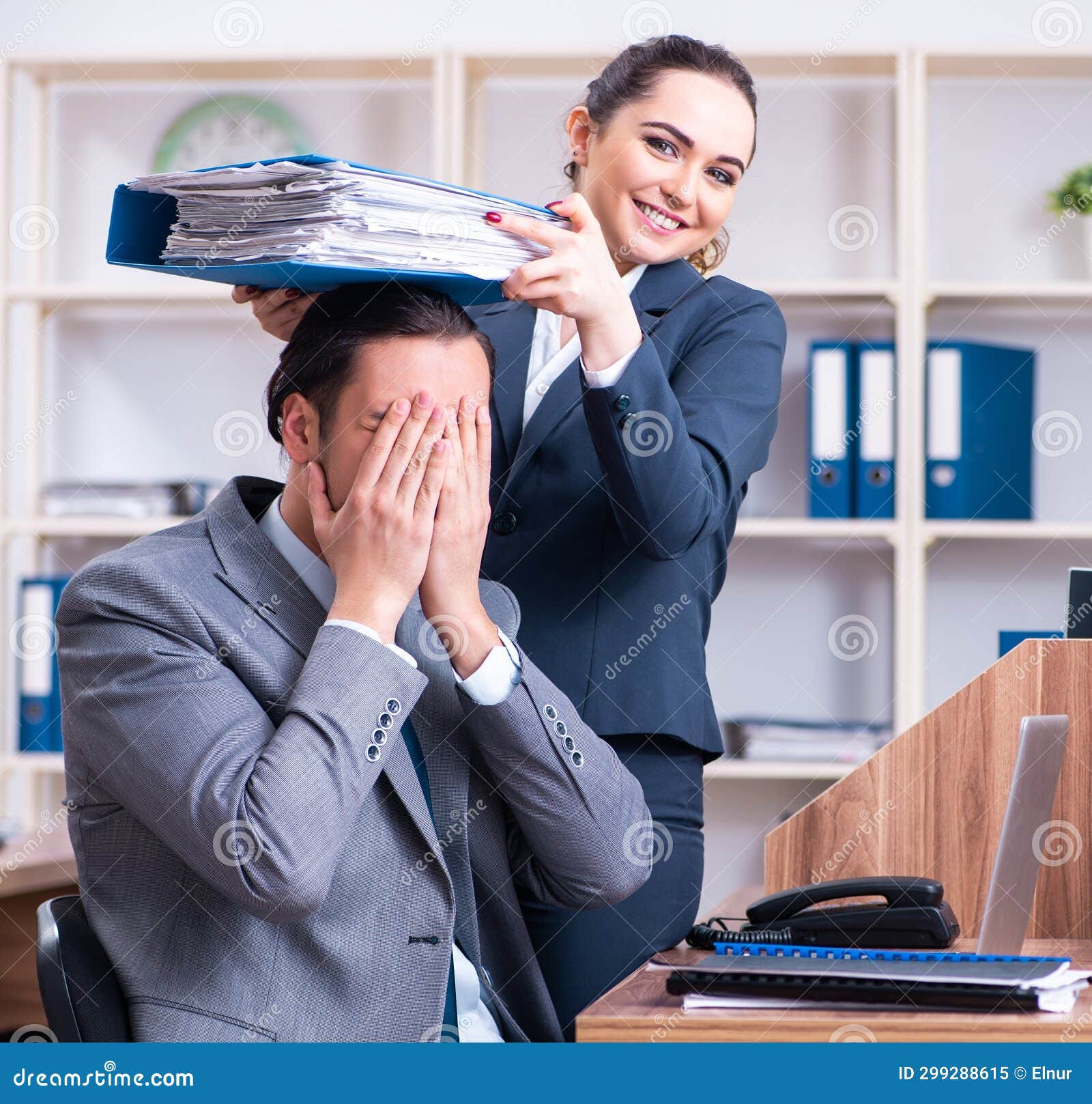 Two Employees Working in the Office Stock Image - Image of pressure ...
