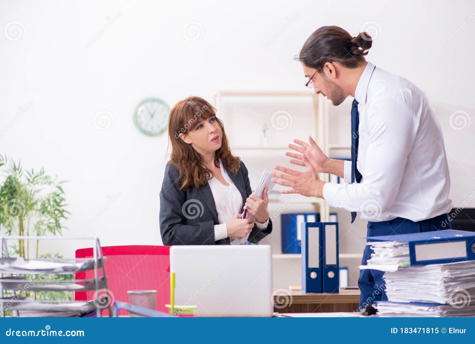 Two Employees Working in the Office Stock Image - Image of assistant ...