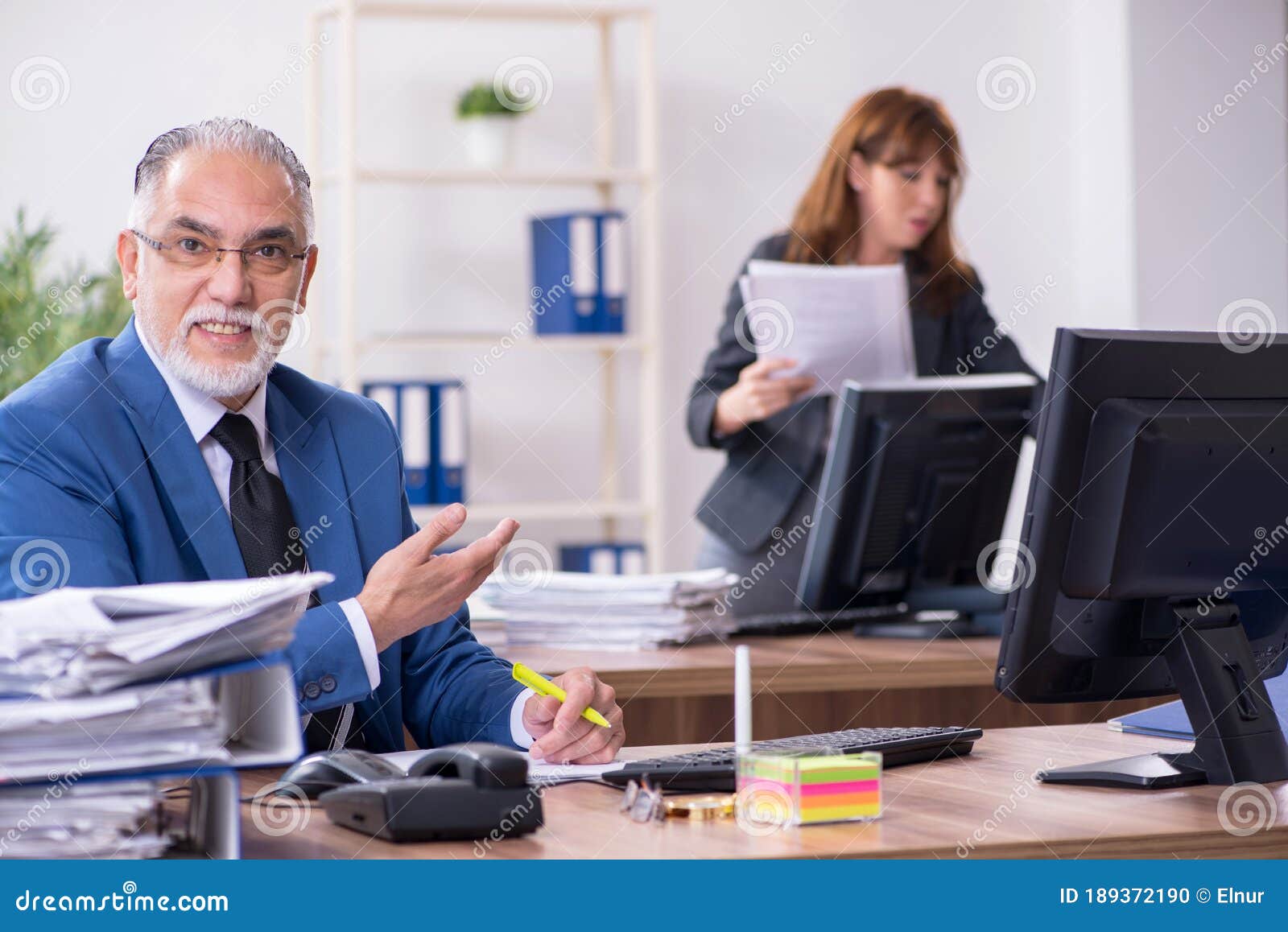 Two Employees Working in the Office Stock Photo - Image of colleagues ...
