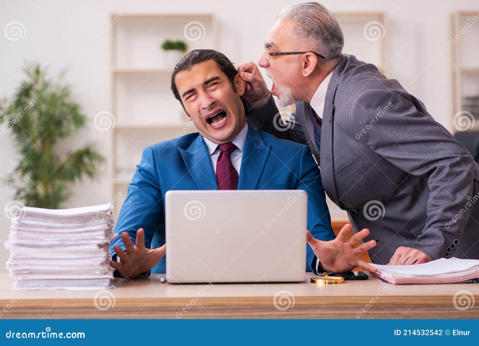 Two Employees Working in the Office Stock Photo - Image of employer ...
