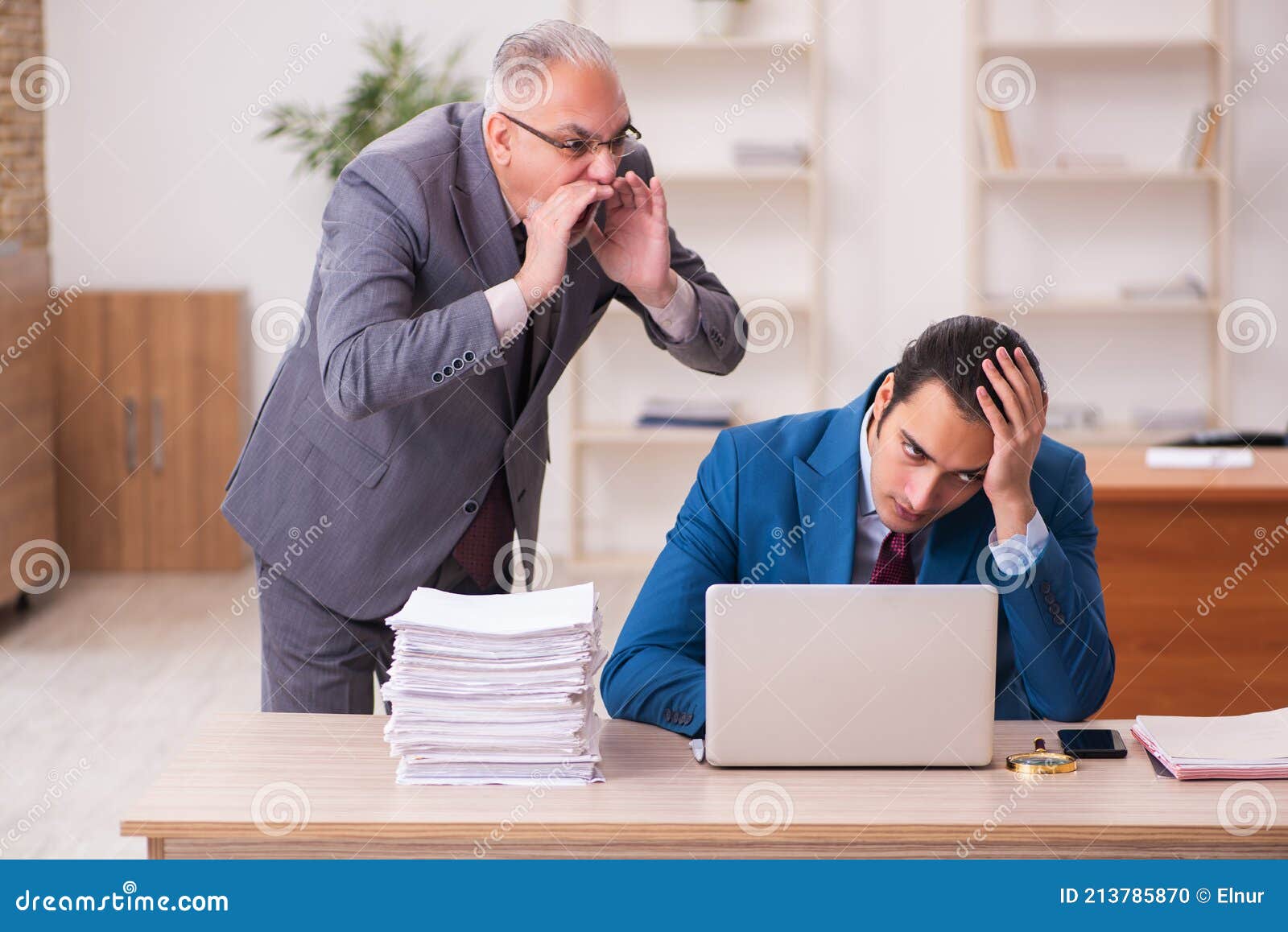 Two Employees Working in the Office Stock Photo - Image of arguing ...