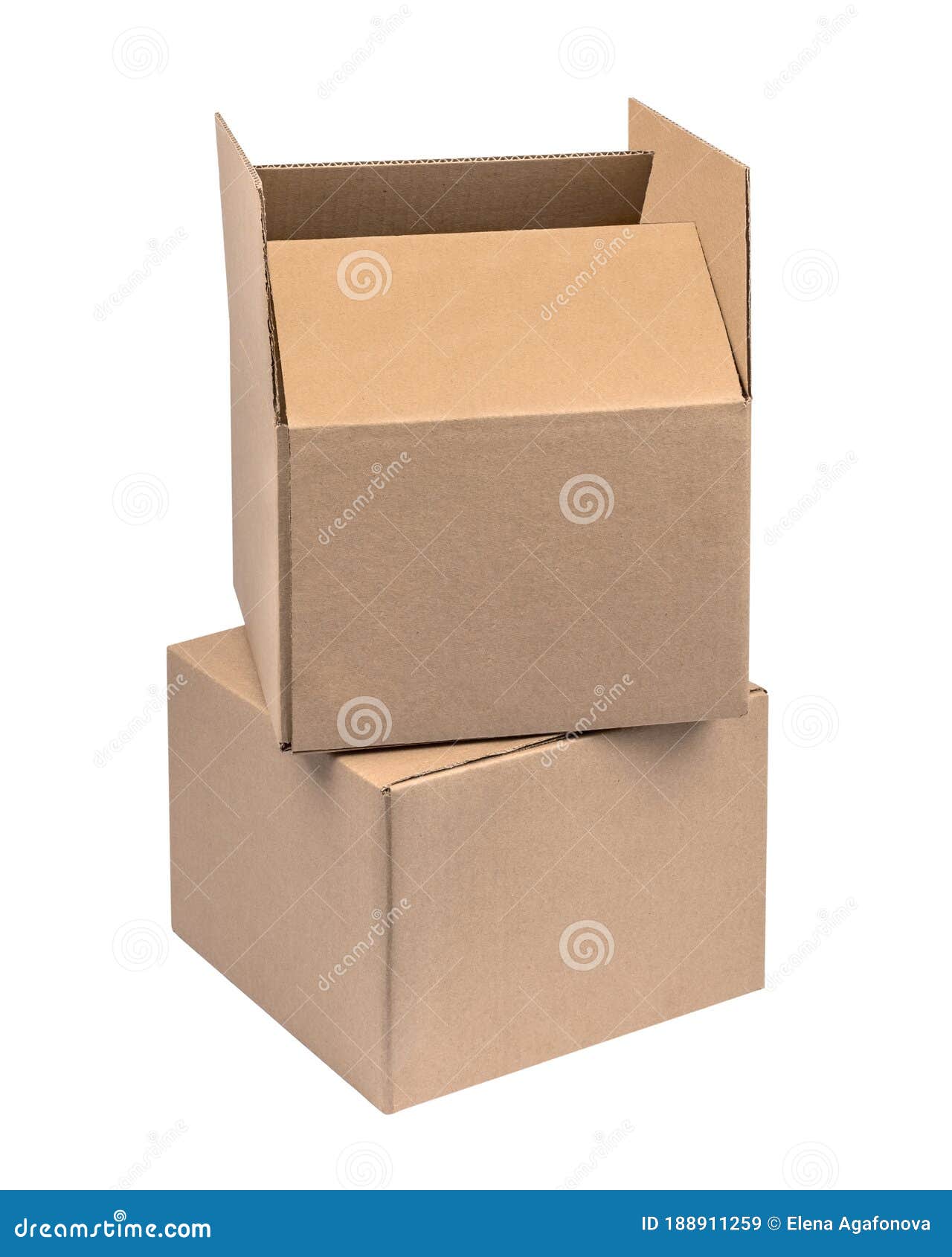 Two Empty Big Cardboard Box on a White Background Stock Image - Image ...