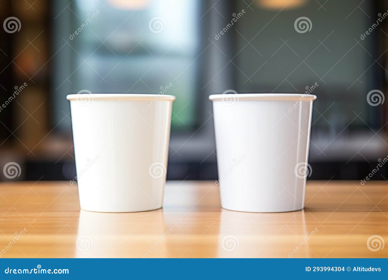 Two Empty Coffee Cups Facing Opposite Directions Stock Photo - Image of ...