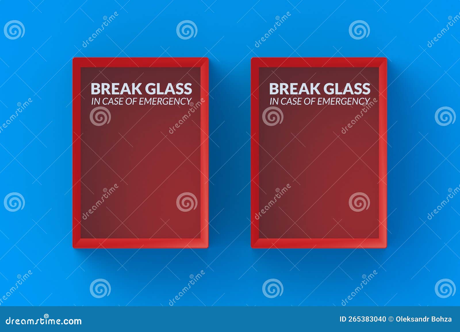 Two Empty Emergency Boxes with Breakable Glass Stock Illustration ...