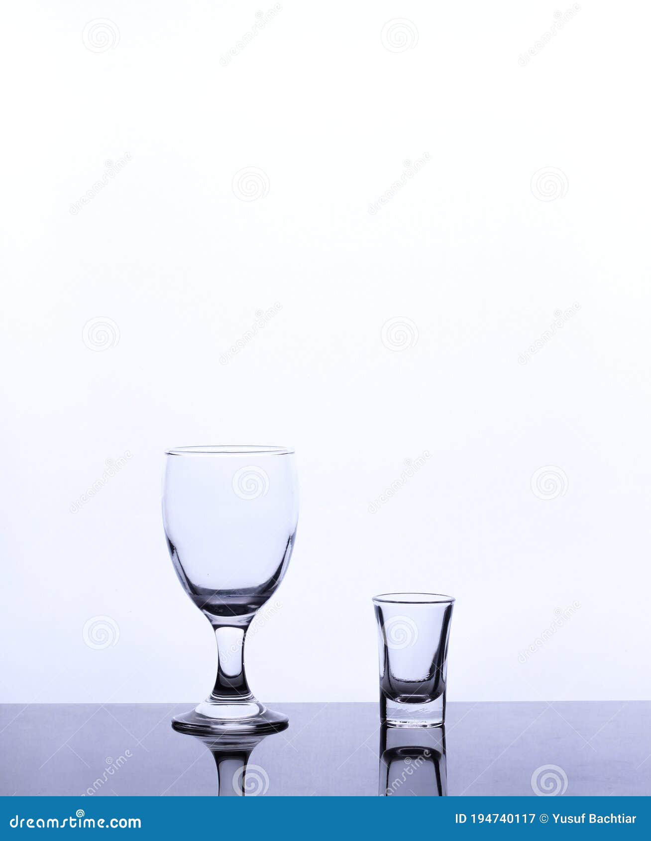 Two Empty Glass on the Table Isolated White Background Stock Image ...
