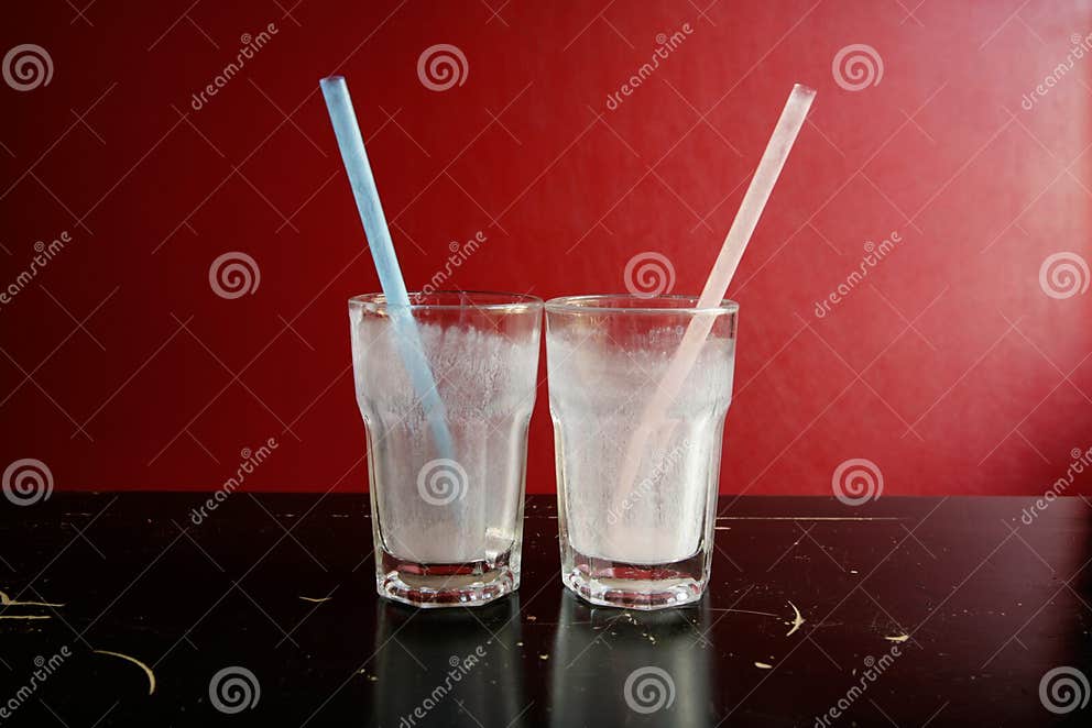 Two empty glasses stock photo. Image of coctail, table - 5430464