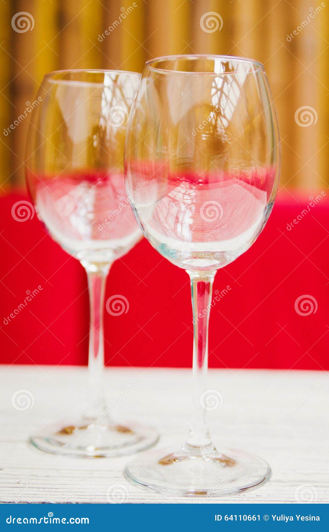 Two Empty Glasses on a Table in a Cafe Stock Image - Image of glasses ...