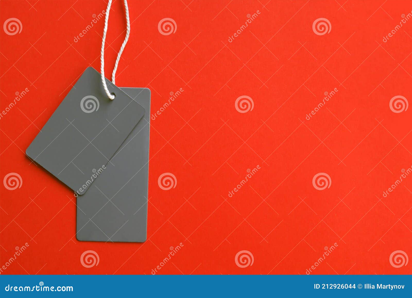 Two Empty Gray Tags on a Orange Background Stock Photo - Image of ...