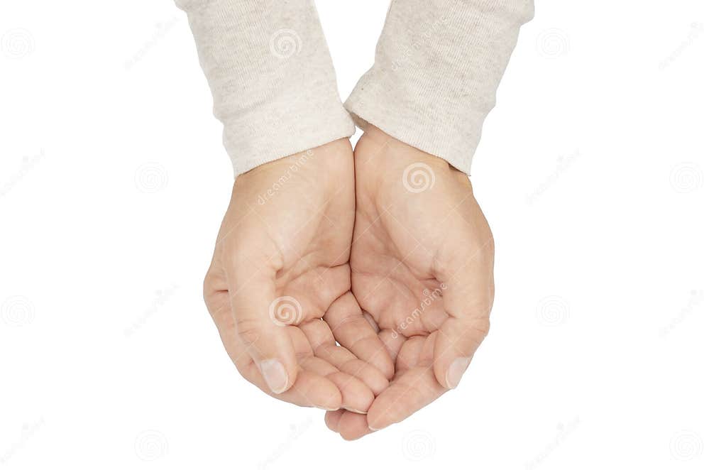Two Empty Hands Isolated on White Stock Photo - Image of closeup ...