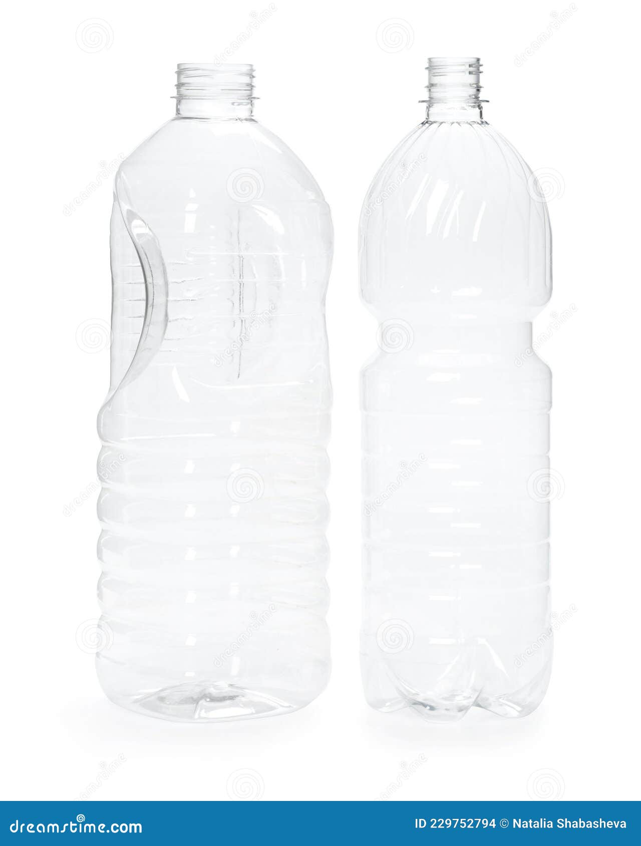 Two Empty New Plastic Bottle Isolated on White Background Stock Photo ...