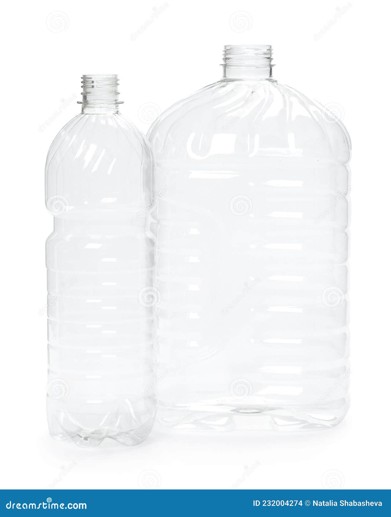 Two Empty New Plastic Bottle Isolated on White Background Stock Photo ...