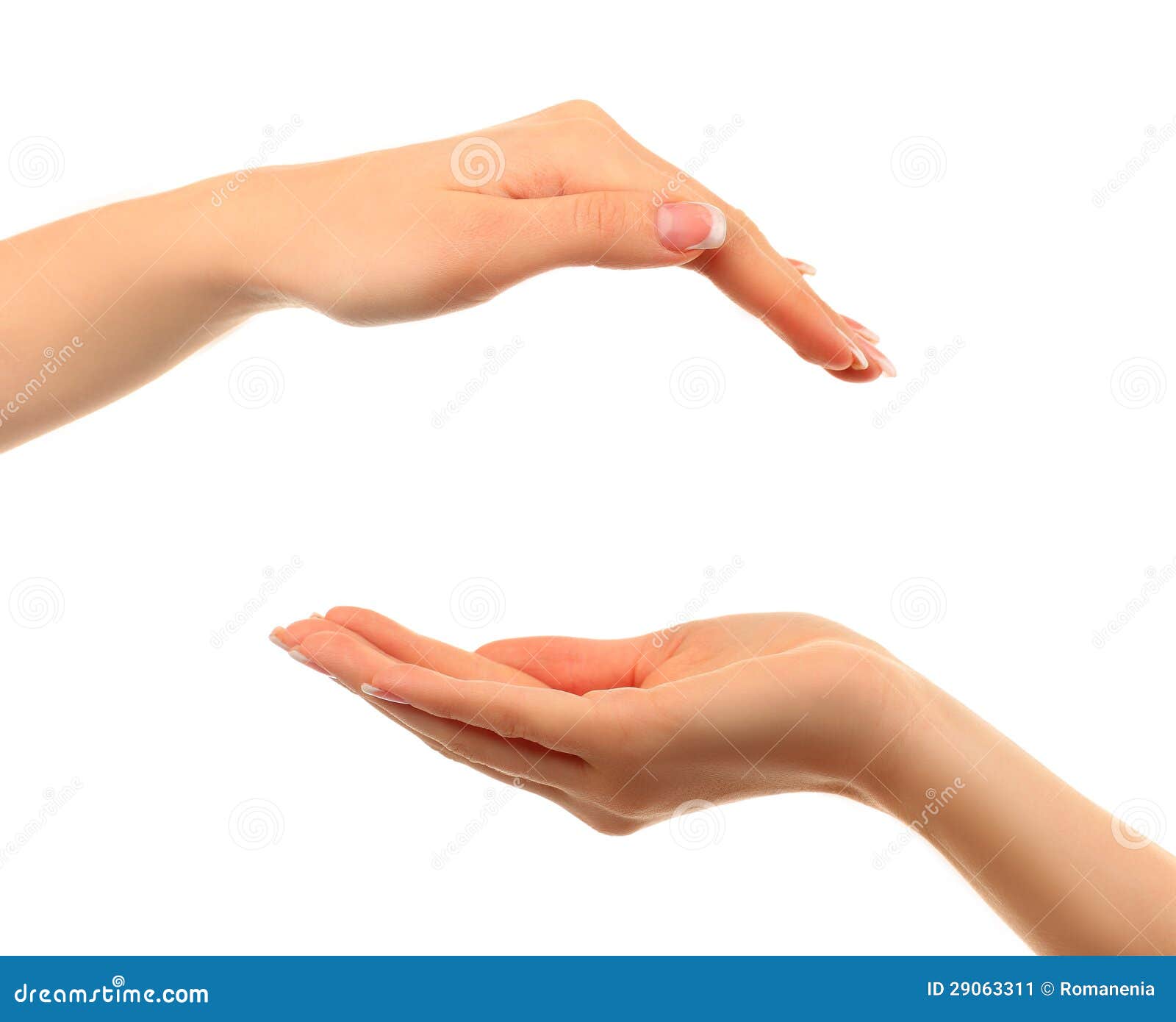 Two Empty Open Hand Isolated On White Background Stock Image - Image ...